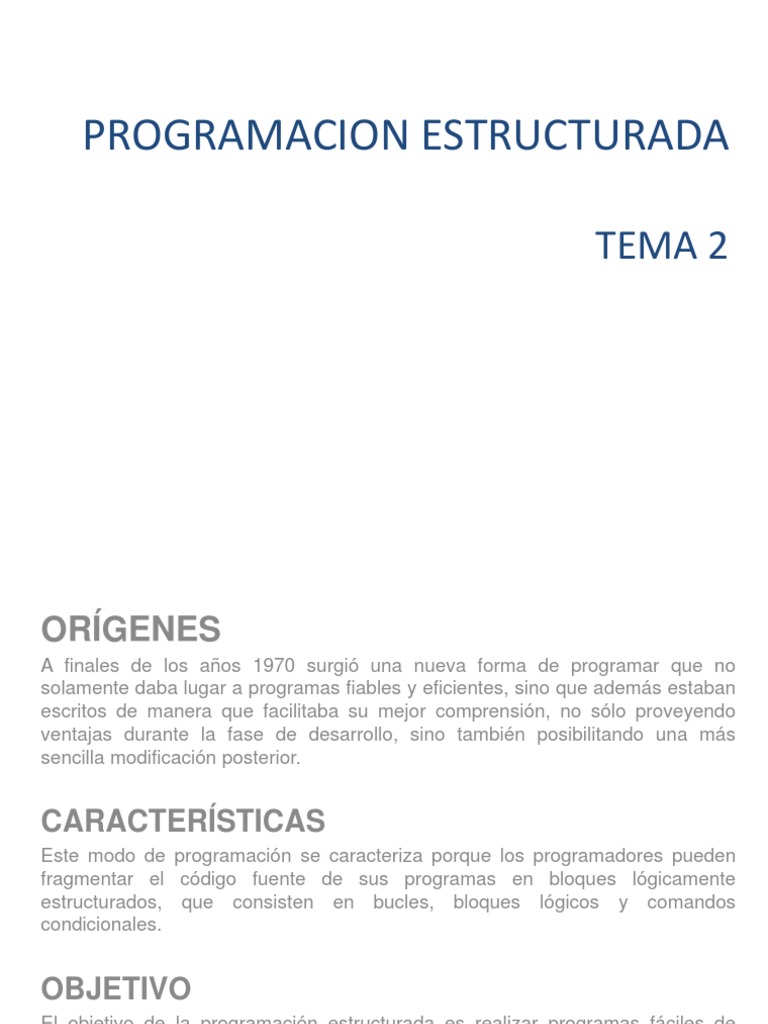 Programación Estructurada | PDF | Programa de computadora | Programación