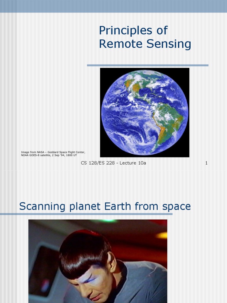Lecture 10a - Remote Sensing | PDF | Satellite Imagery | Infrared
