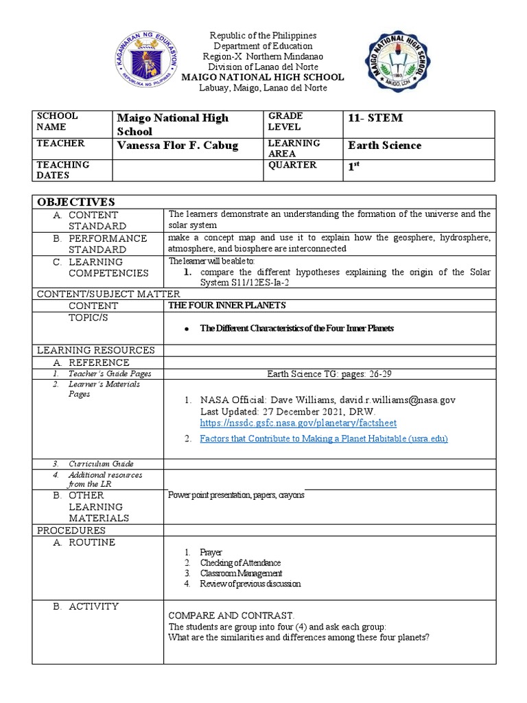 DLP Observation 1 | PDF | Sun | Planets