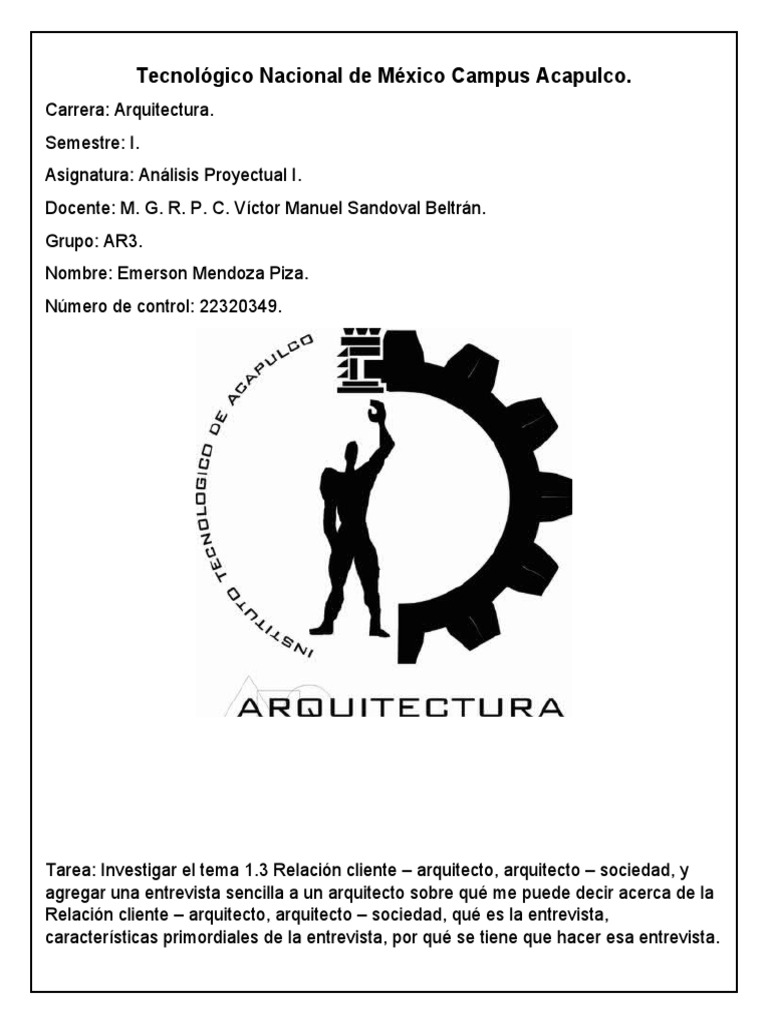 Tarea 2 Relación Cliente - Arquitecto | PDF | Arquitecto | Sociedad