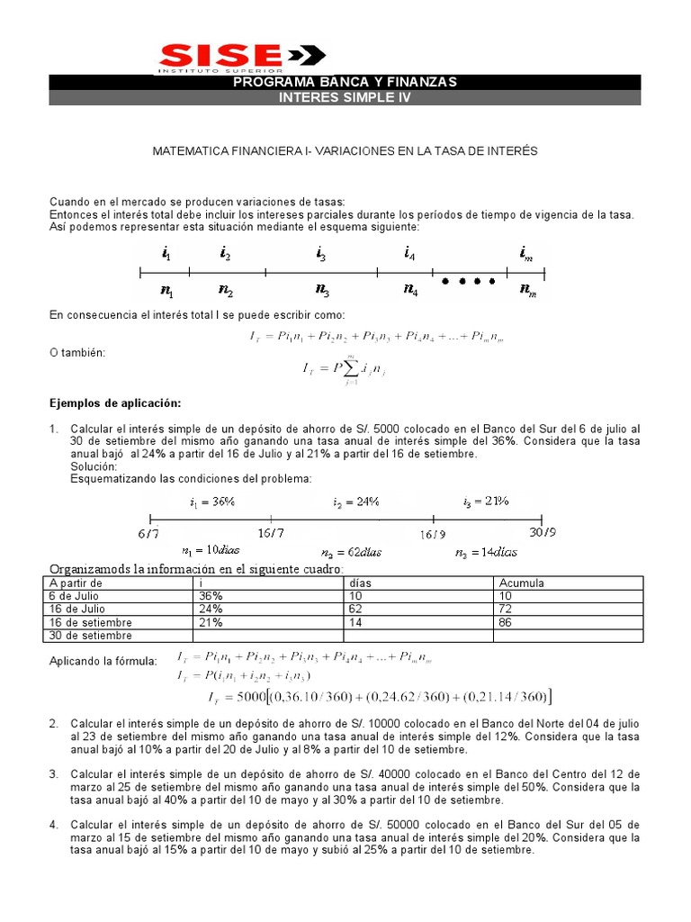 Interés Simple 4 | PDF | Interés | Economias