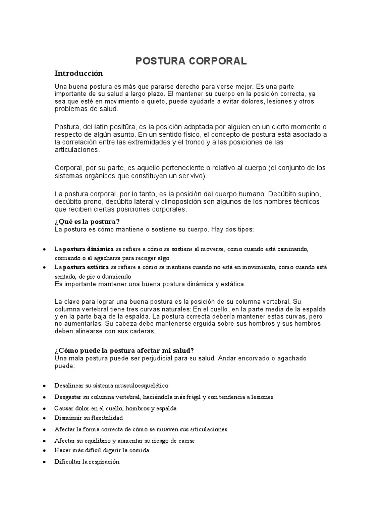 Postura | PDF | La columna vertebral | Sistema musculoesquelético