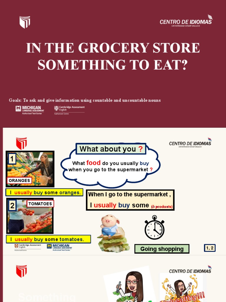 Grocery Shopping: Countable vs Uncountable Nouns | PDF | Plural | Food ...