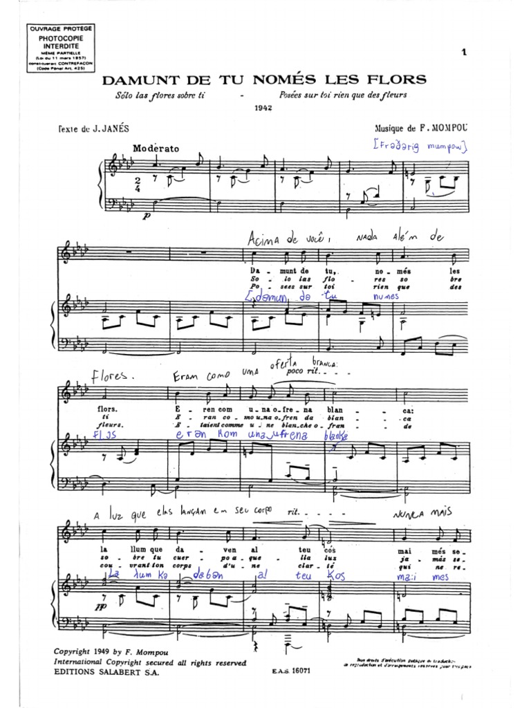 Damunt de Tu Nomes Les Flors | PDF | Formes musicales | Éléments de la musique