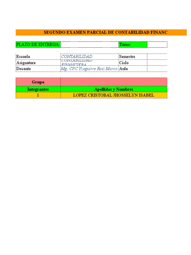 Segundo Parcial Contab Financ | PDF | Contabilidad financiera | Economía Financiera