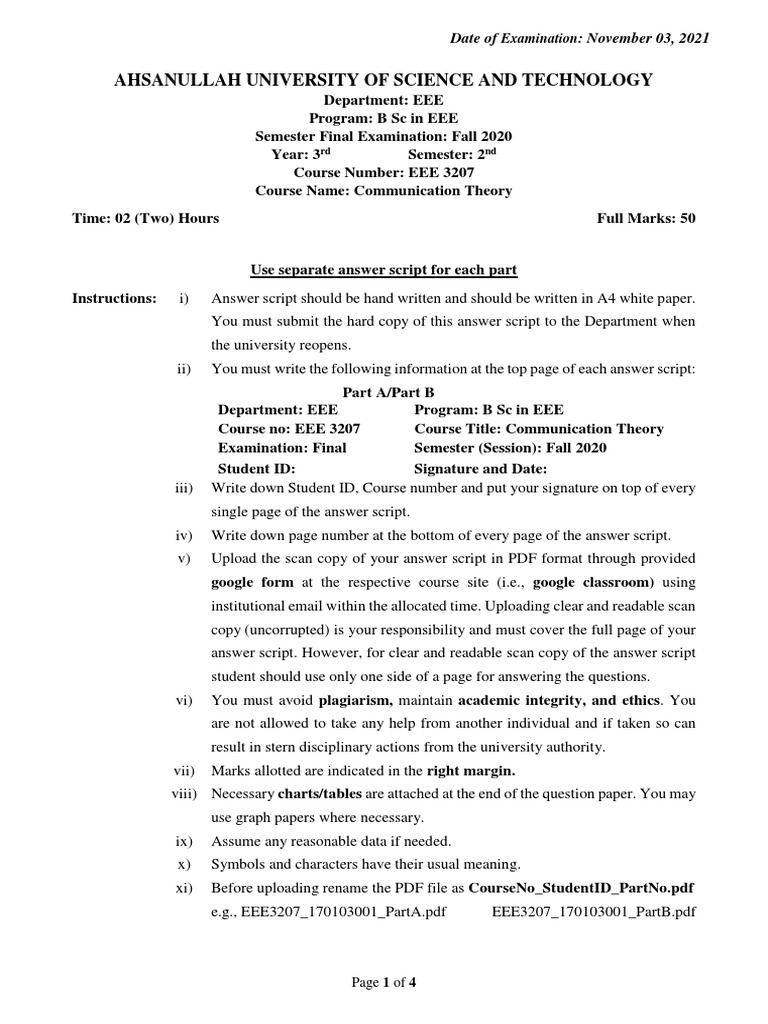 Communication Theory Question | PDF | Frequency Modulation | Modulation