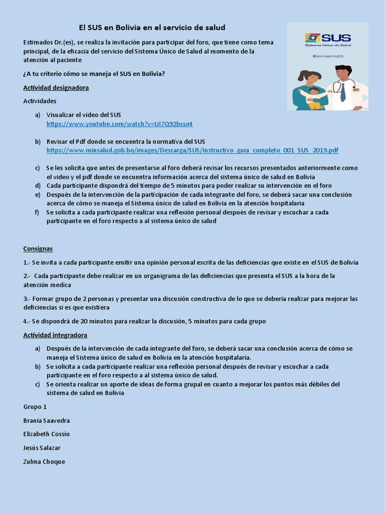 Grupo 1 El Sus en Bolivia | PDF