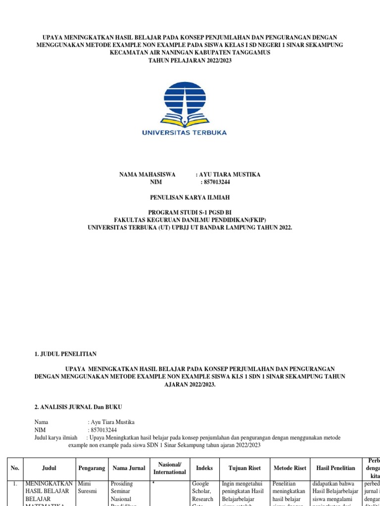 Analisis Jurnal - Ayu Tiara | PDF