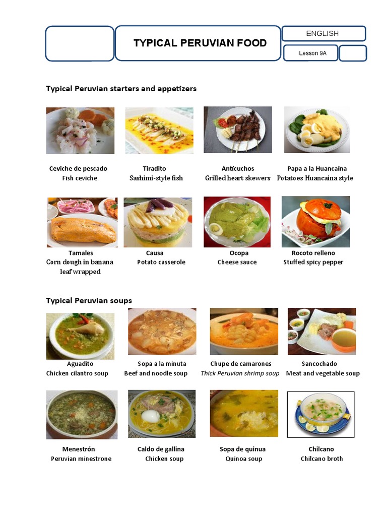 9 - A Peruvian Food Vocabulary | PDF