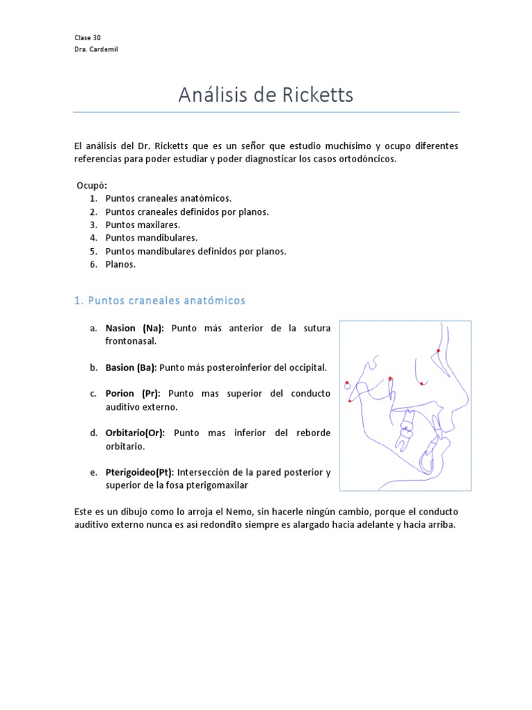 Análisis de Ricketts en Ortodoncia | PDF | Anatomía humana