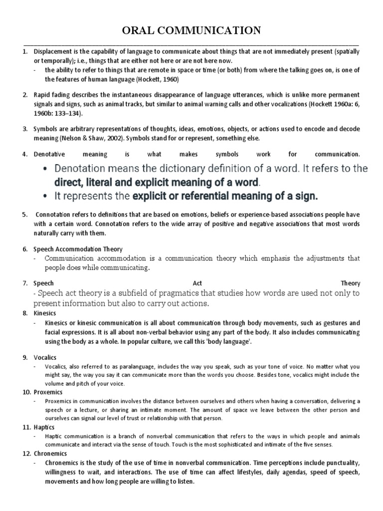 Oral Communication | PDF | Communication | Nonverbal Communication