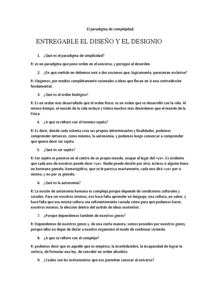 El Diseño y El Designio Complejos | PDF | Sociedad | Complejidad