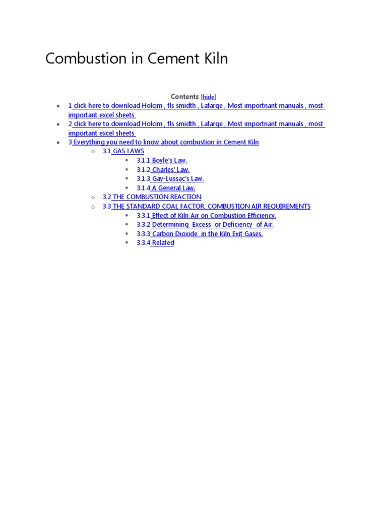 Combustion in Cement Kiln | PDF | Combustion | Atmosphere Of Earth