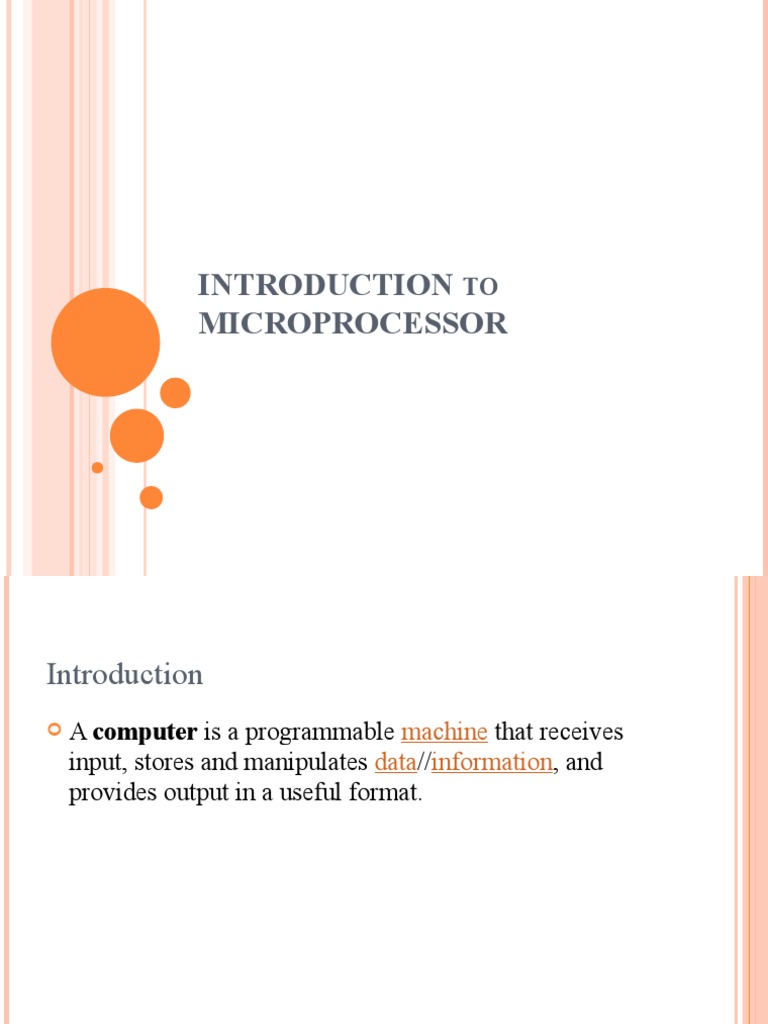 Introduction To Microprocessor | PDF | Central Processing Unit | Input/Output