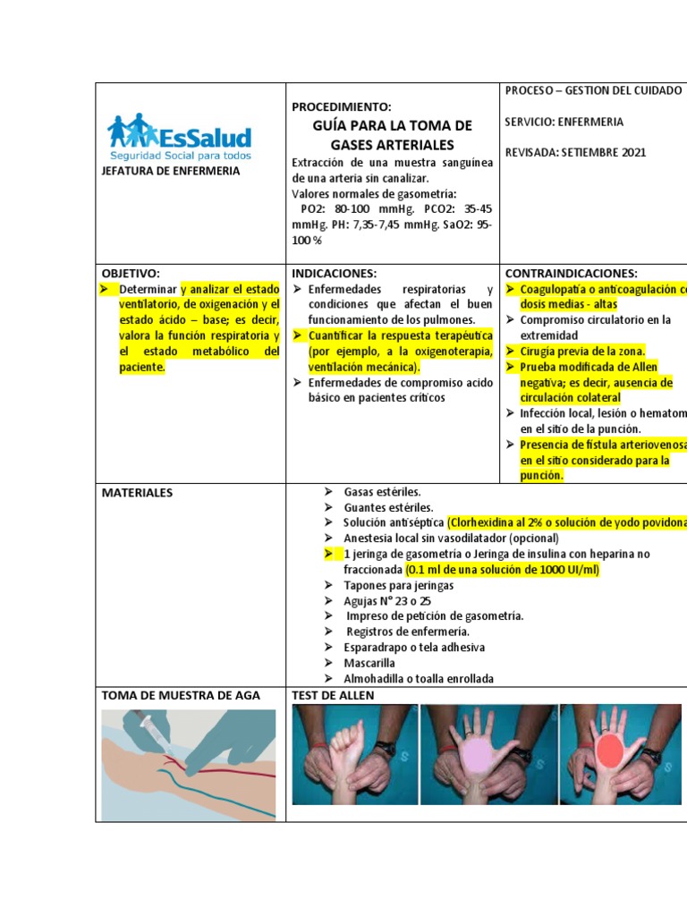Guia de Toma de Gases Arteriales | PDF | Medicina CLINICA | Medicina
