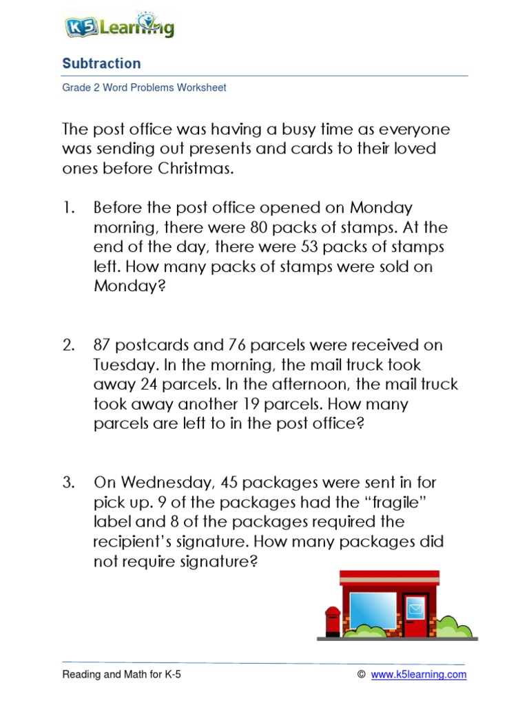 Grade 2 Word Problems Subtraction A | PDF