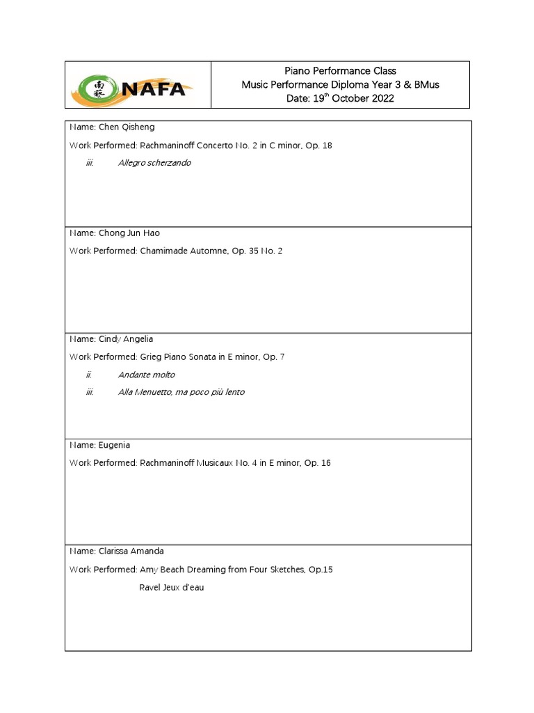 Performance Class 19-10 | PDF