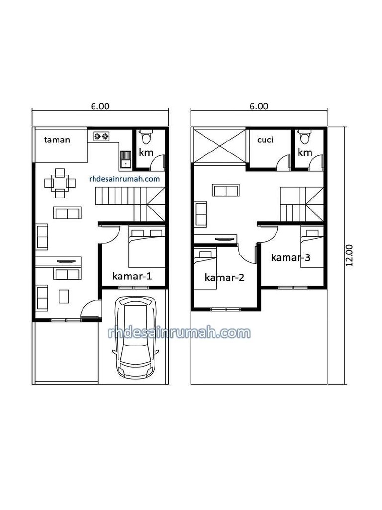 Denah Rumah 2 Lantai | PDF