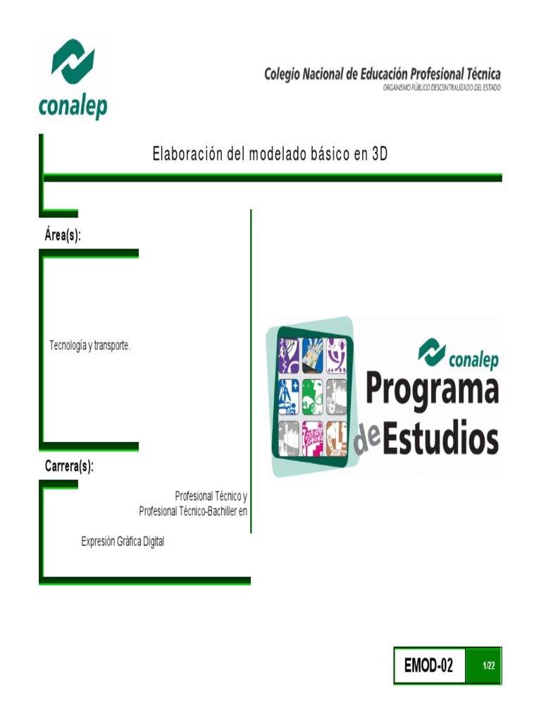 Elaboración Del Modelado Básico | PDF | Gráficos de computadora 3 D | Plan de estudios