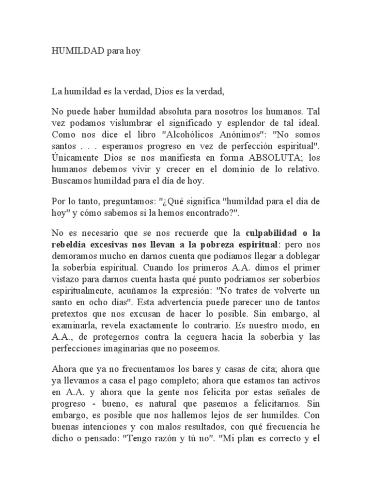 HUMILDAD para Hoy | PDF | Verdad | Dios