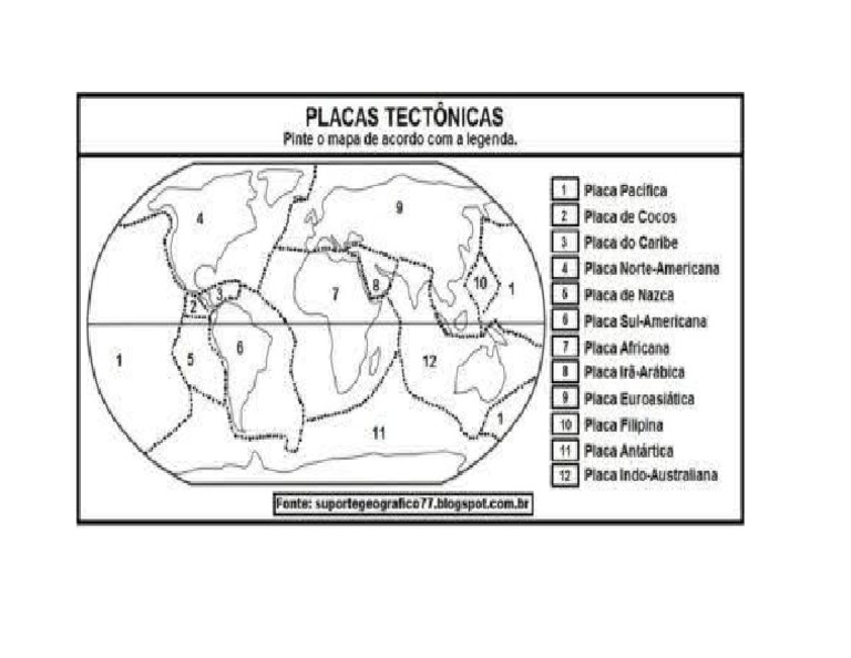 Mapa de las placas tectónicas | PDF
