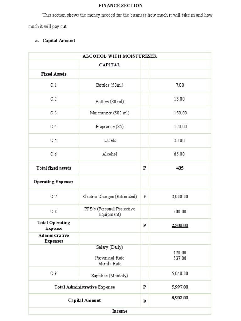 Finance Section | PDF