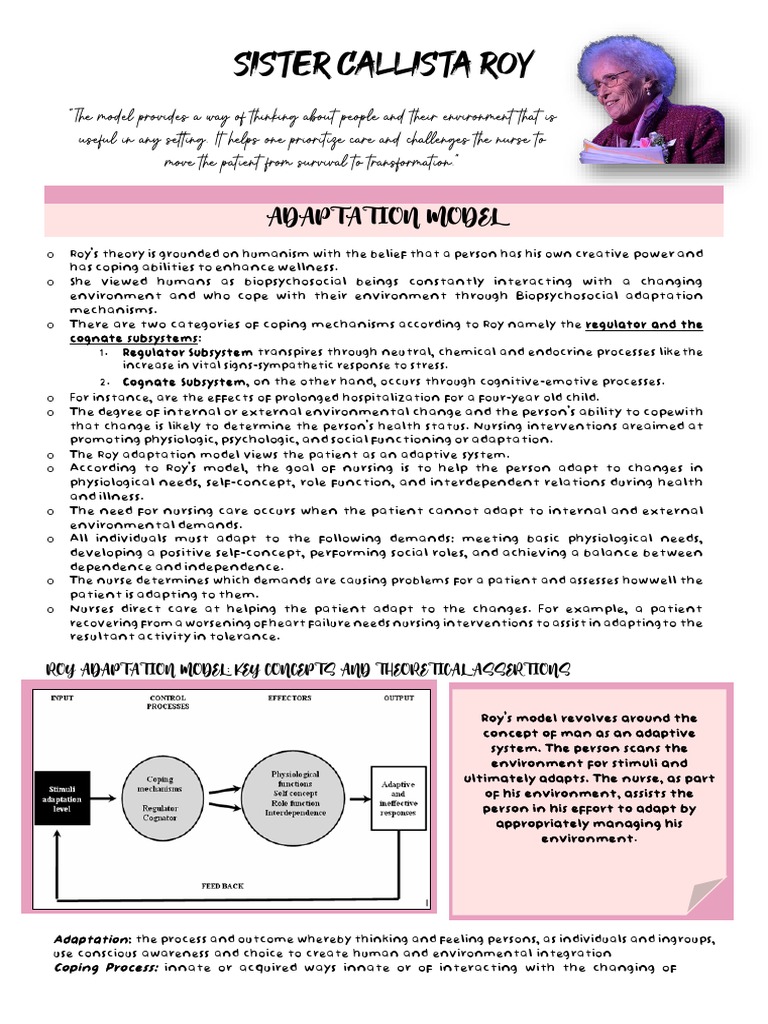 Sister Callista Roy | PDF | Nursing | Behavior
