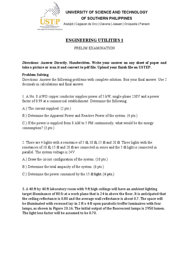 CE222 PREFINAL Exam Questionnaires | PDF | Light | Electrical Engineering