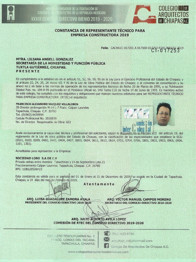 Carta Rtec Favv 2019 | PDF