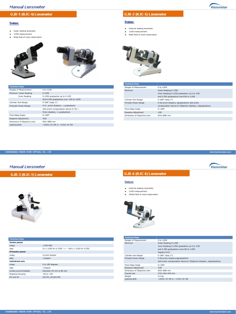 Manual Lensmeter | PDF | Optics | Prism
