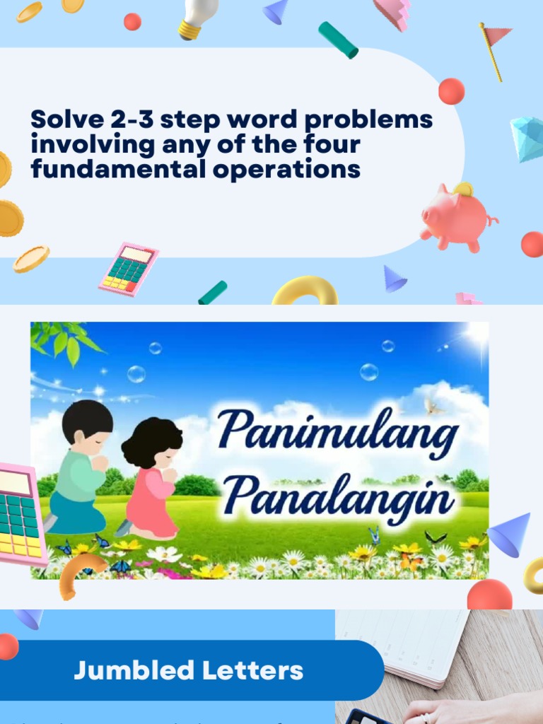 Solve 2-3 Step Word Problems Involving Any of The Four Fundamental ...