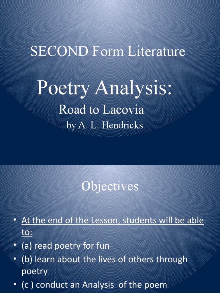 Analysis of Literary Devices and Themes in the Poem "Road to Lacovia ...