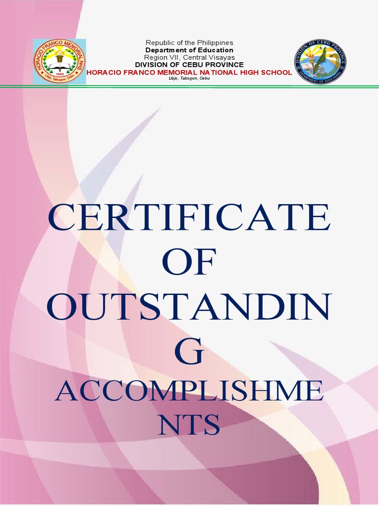 Certificate of Outstanding Accomplishments | PDF
