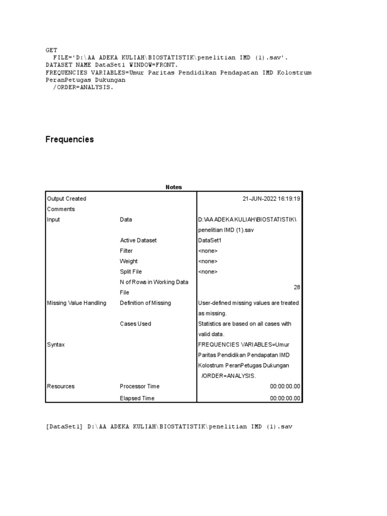 Uji Multivariat Regresi Logistik Ganda Penelitian IMD - Deka | PDF ...