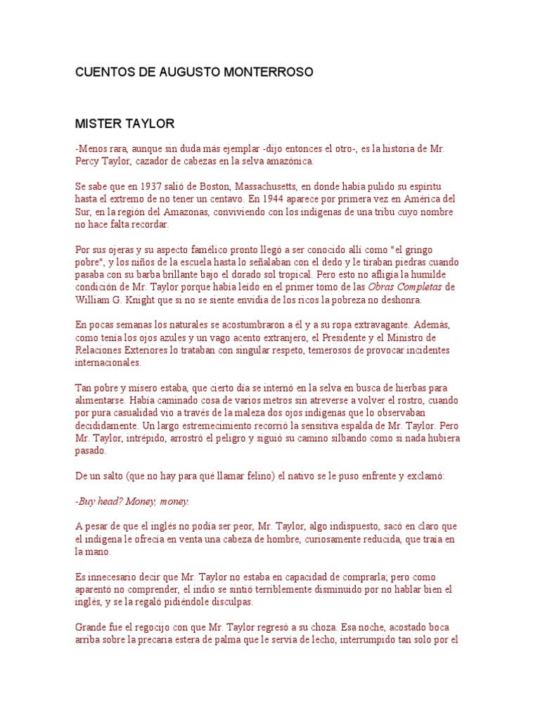 Cuentos de Augusto Monterroso | PDF