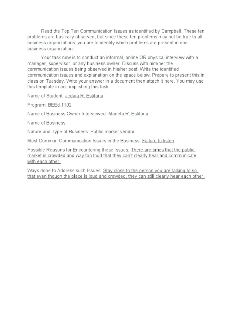 10 Communication Issues | PDF