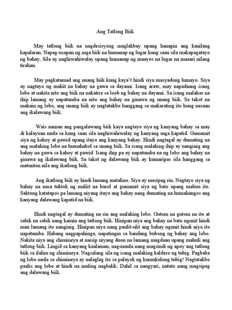 Filipino 3 - Ang Tatlong Biik Modyul | PDF