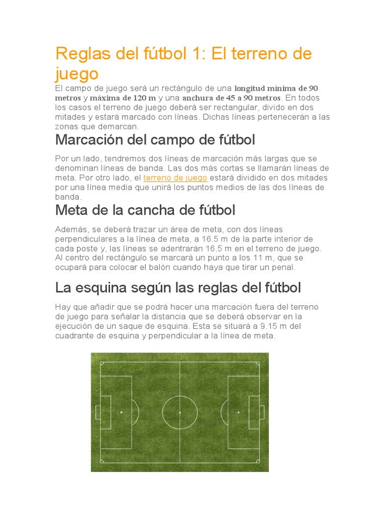 Reglas Del Fútbol 1 | PDF