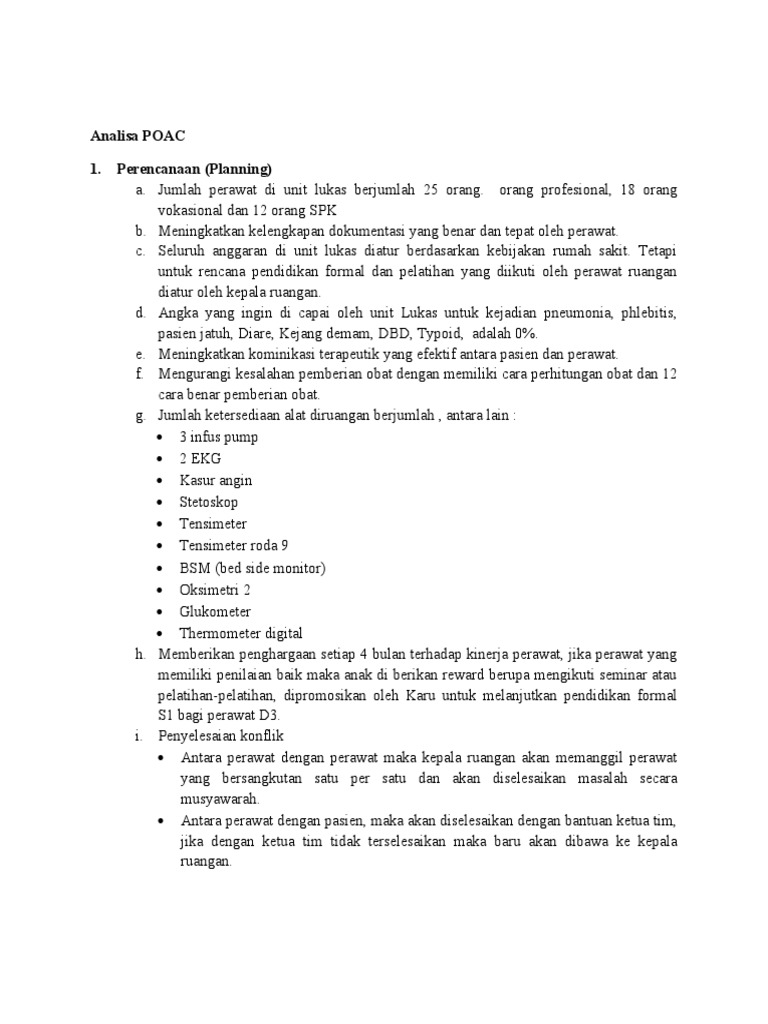 Analisa POAC (UNIT YOHANES) | PDF
