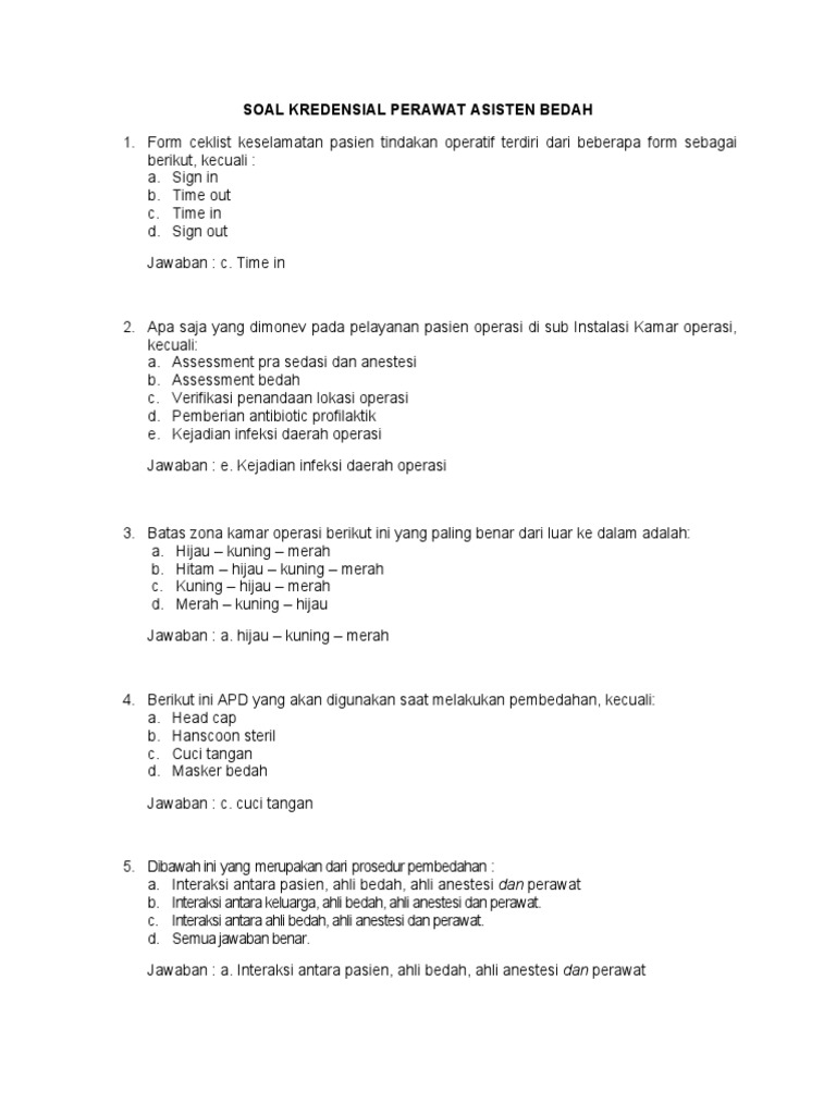 Soal Kredensial Bedah | PDF