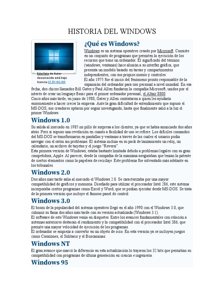 Historia Del Windows | PDF | Microsoft Windows | Windows XP