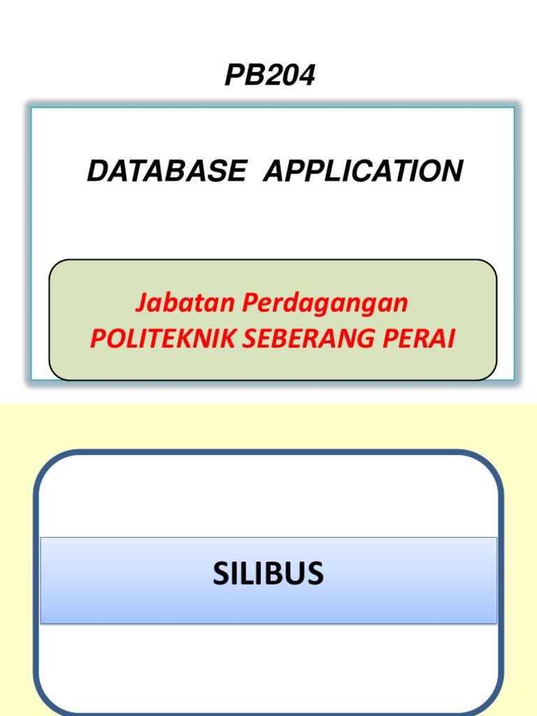 Database Application Syllabus Overview | PDF