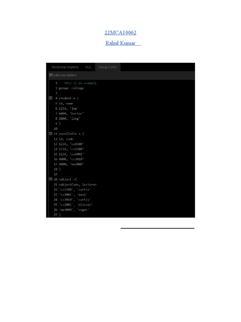 22MCA10062 | Download Free PDF | Relational Model | Databases
