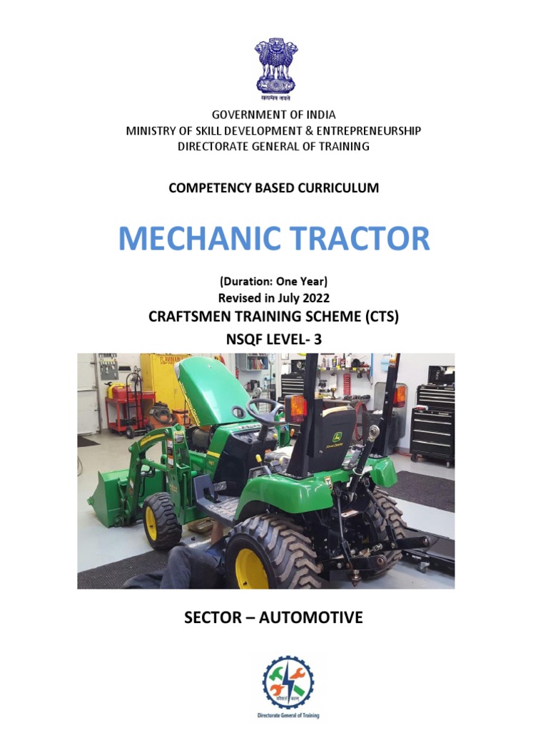 ITI Mechanic Tractor Course Overview | PDF | Tractor | Internal ...