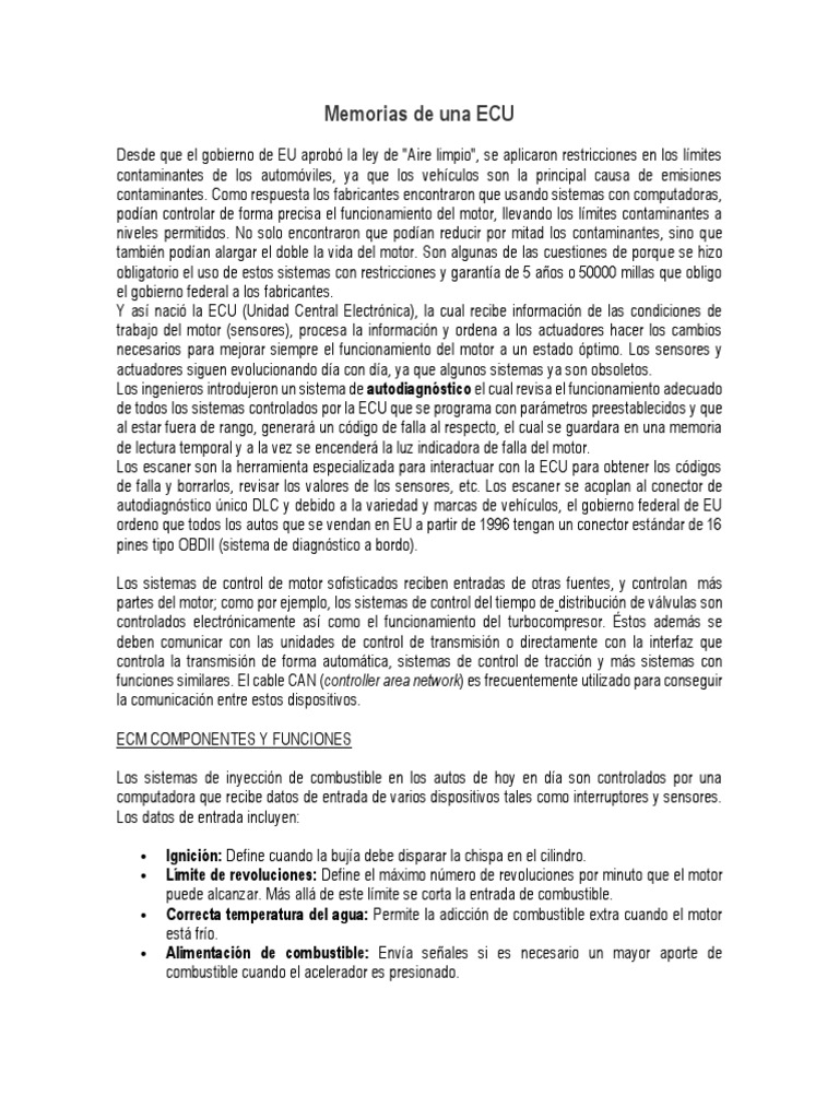 Diagrama eléctrico de la ECU | PDF | Ingeniería mecánica | Ingeniería ...