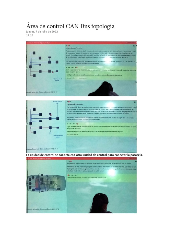 Área de Control CAN Bus Topología | PDF