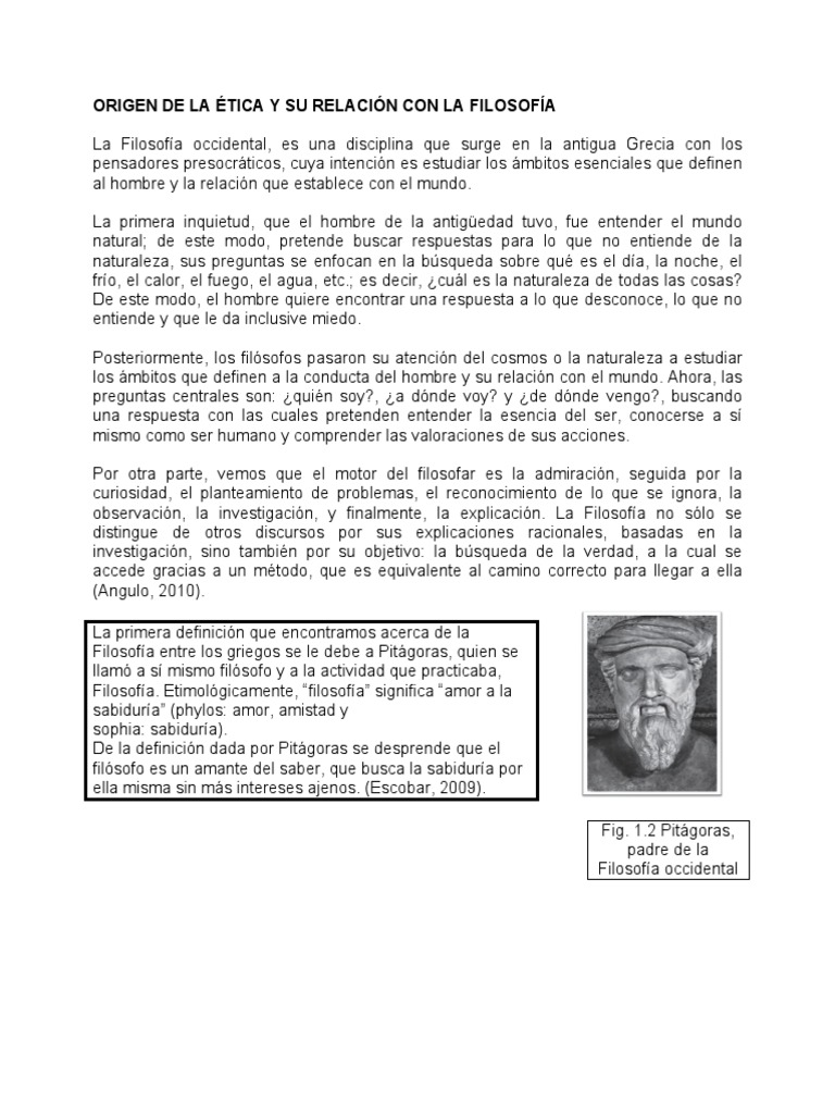 Origen De La Ética Y La Filosofía Pdf Mal Esencia 5653
