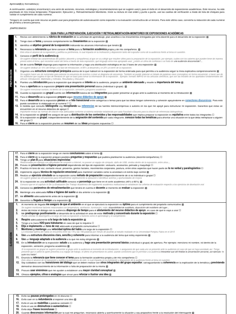 Guía Completa para Exposiciones Académicas | PDF | Evaluación | Comunicación no verbal