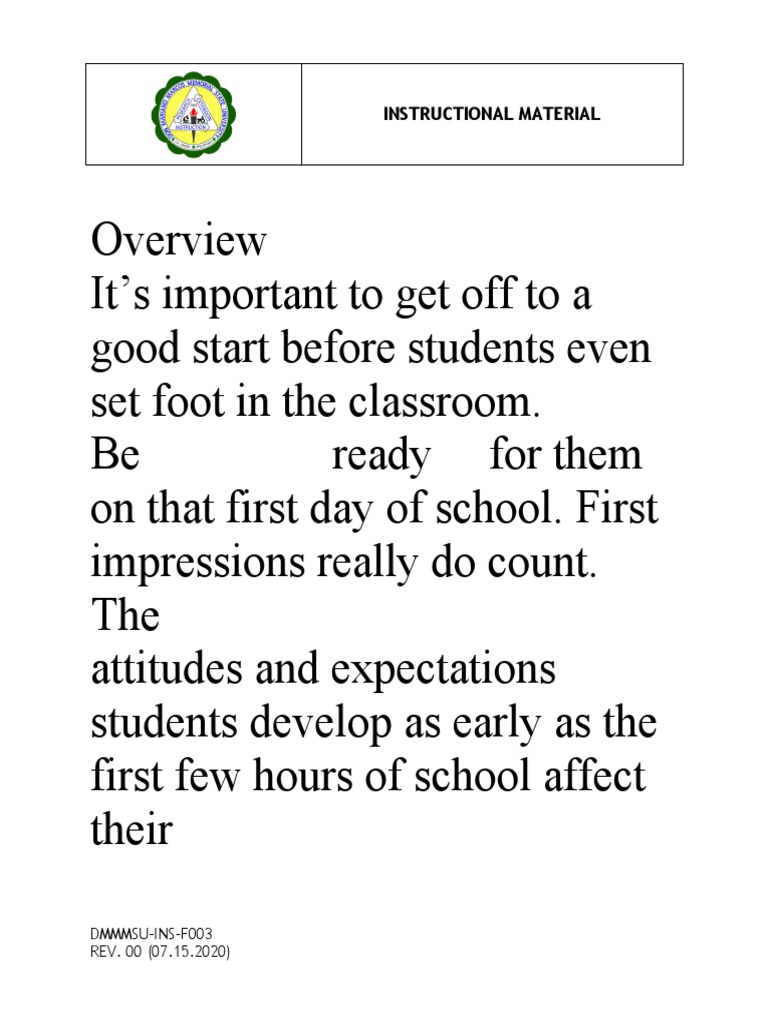 Organization and Management of Learner Centered Classroom | PDF | Learning | Teachers