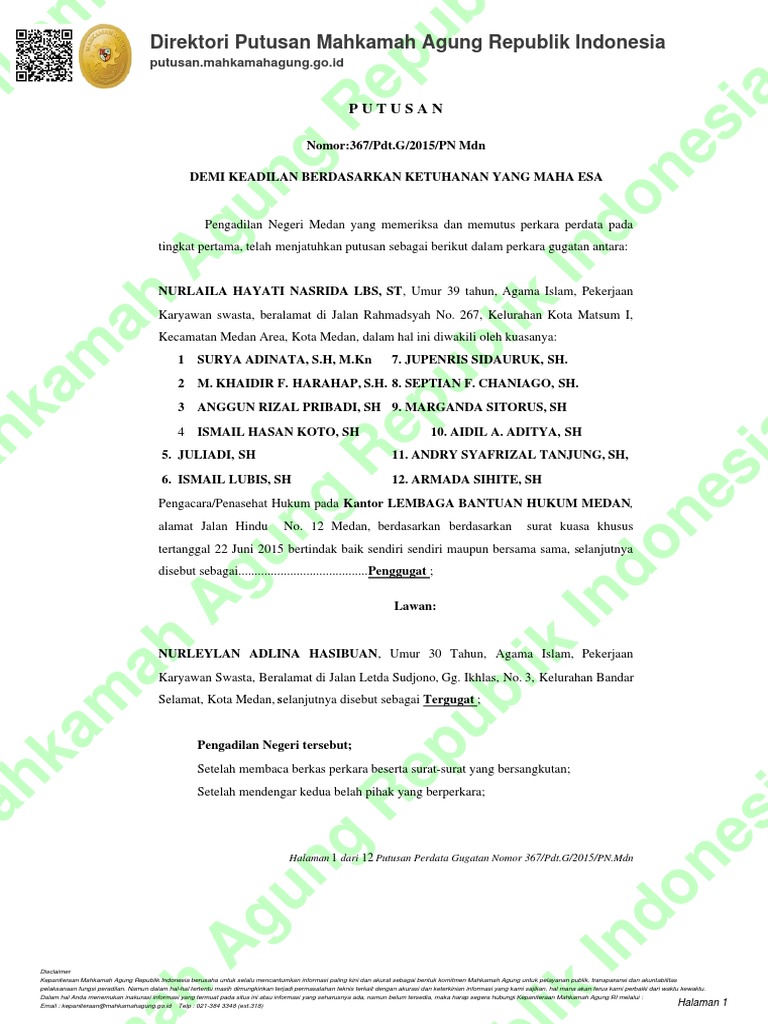 Putusan 367 PDT.G 2015 PN MDN 20220627174930 | PDF